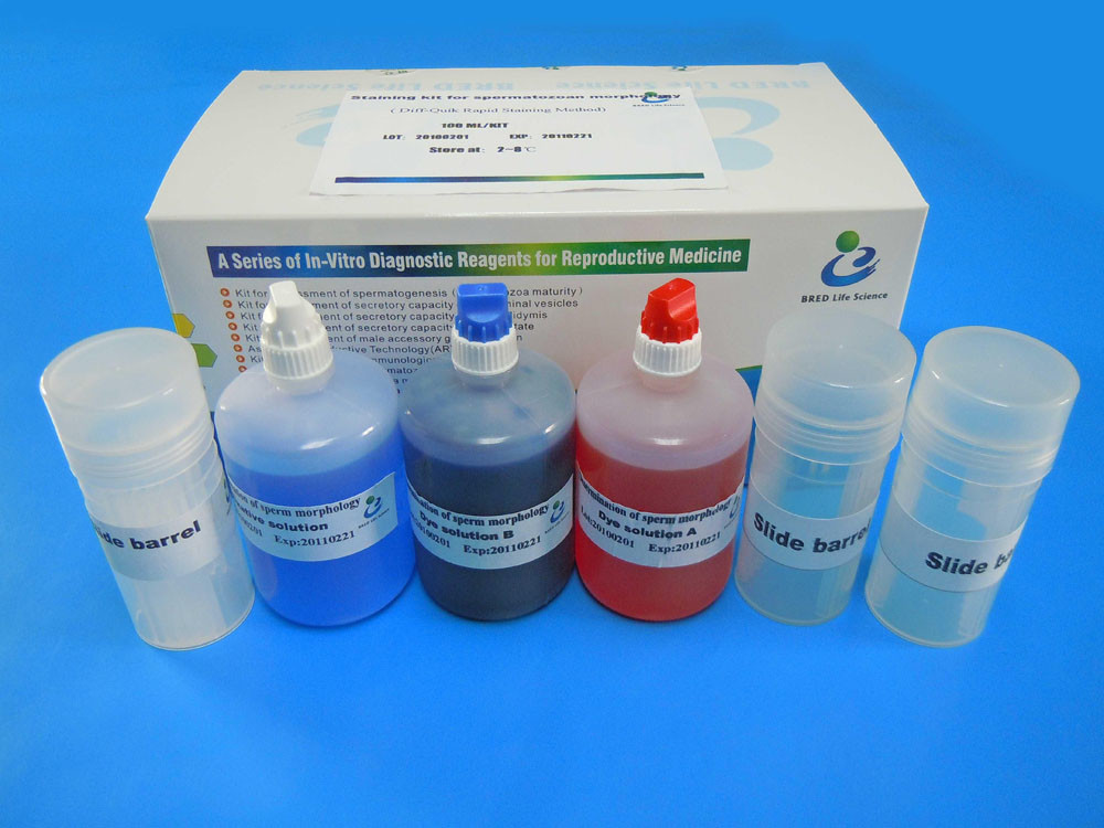 Kit de tinción Diff Quik de uso simple para morfología de espermatozoides 100ml/Kit